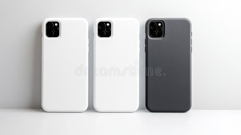 Phone Cases Mockup on Light Background with Empty Space for Design ...