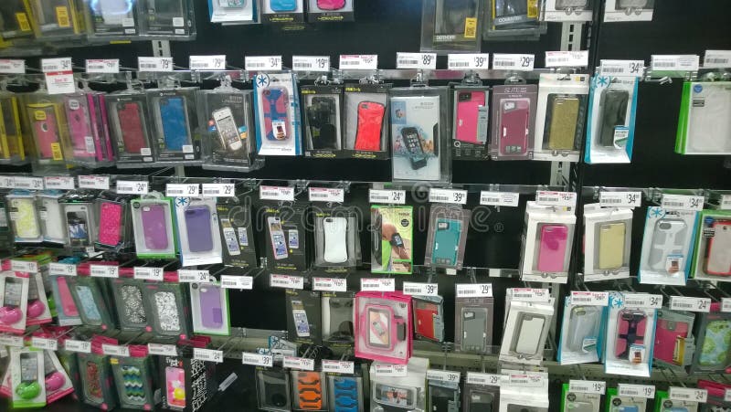 Phone cases selling editorial stock image. Image of cases - 46890574