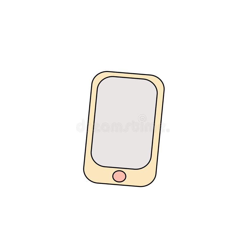 Phone stock vector. Illustration of design, yellow, drawing - 92446007