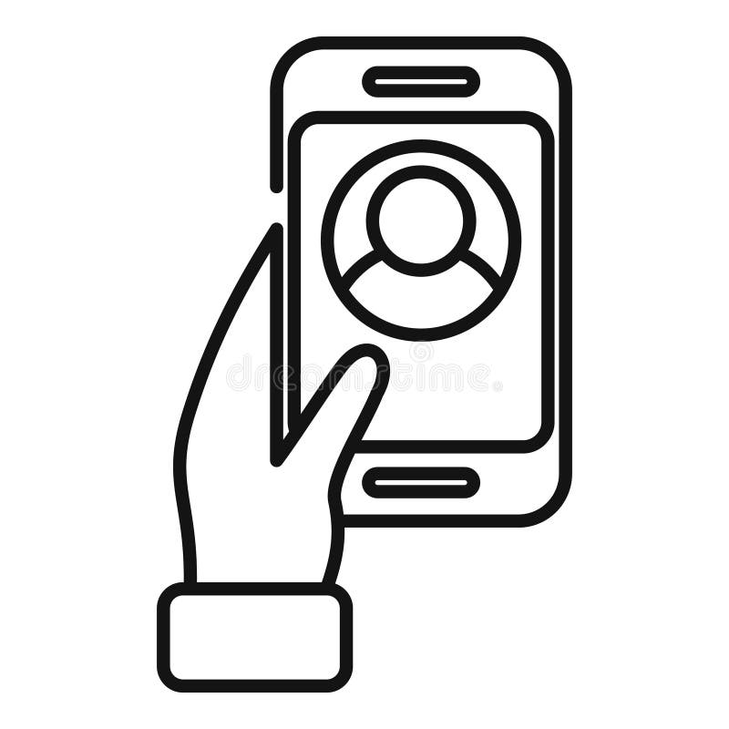 Phone Change Avatar Icon Outline Vector. Online Media Content Stock ...