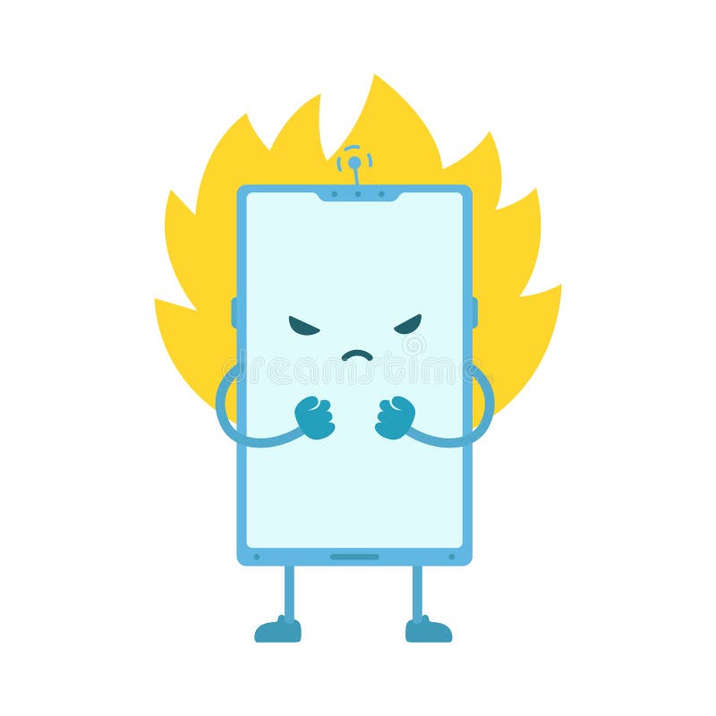 Phone Character Overheat. Evil Unkind. Failure Error. Error Flame ...