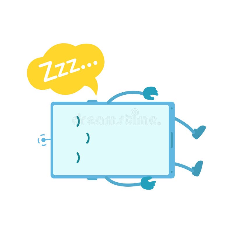Phone Character. Sleeping Mode. Vector Illustration. Stock Vector ...