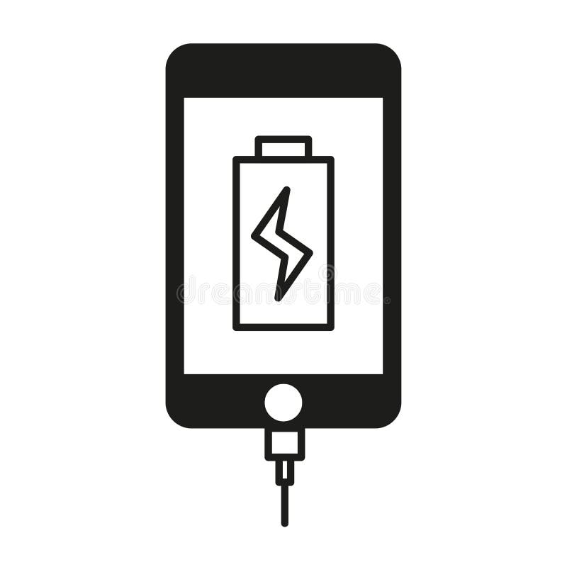 Phone on Charge Icon in Flat Style. Smart Device. Vector Illustration ...