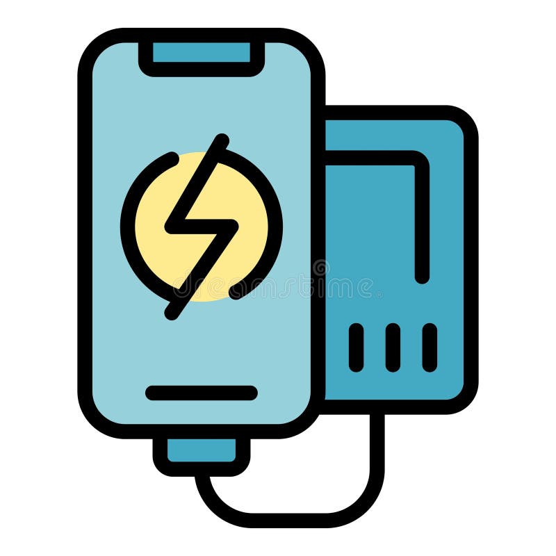 Phone Charging Icon Vector Flat Stock Illustration - Illustration of ...