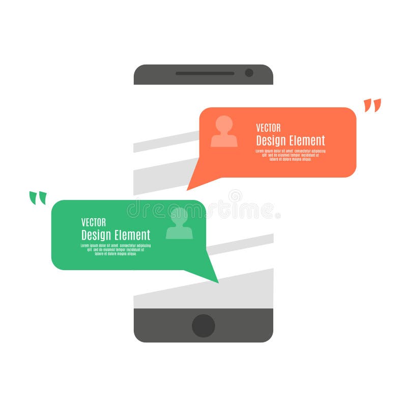Phone Chat Message. Speech Bubble Icons with Smartphone Stock Vector ...