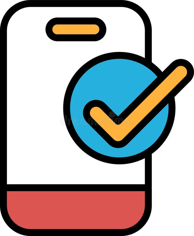 A Phone with a Check Mark on it Stock Vector - Illustration of mark ...