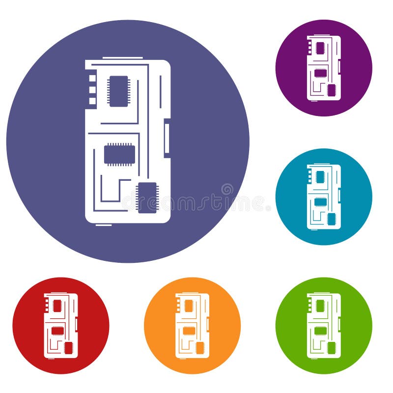Phone chip icons set stock vector. Illustration of object - 96501515