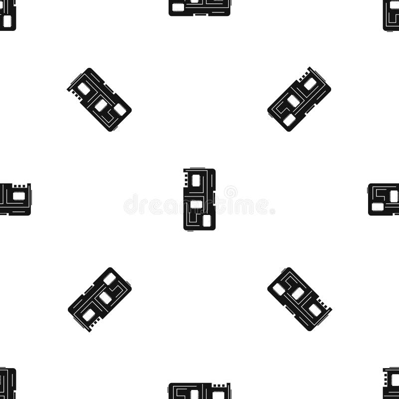 Phone Chip Pattern Seamless Black Stock Vector - Illustration of gadget ...