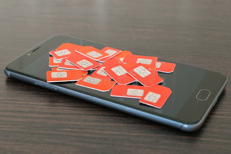 Phone Chips for Mobile Communications are on the Display of the ...