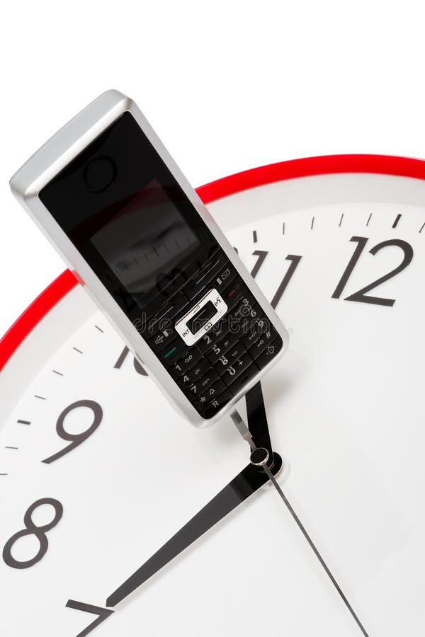 Phone and clock stock photo. Image of occupation, talking - 10938206