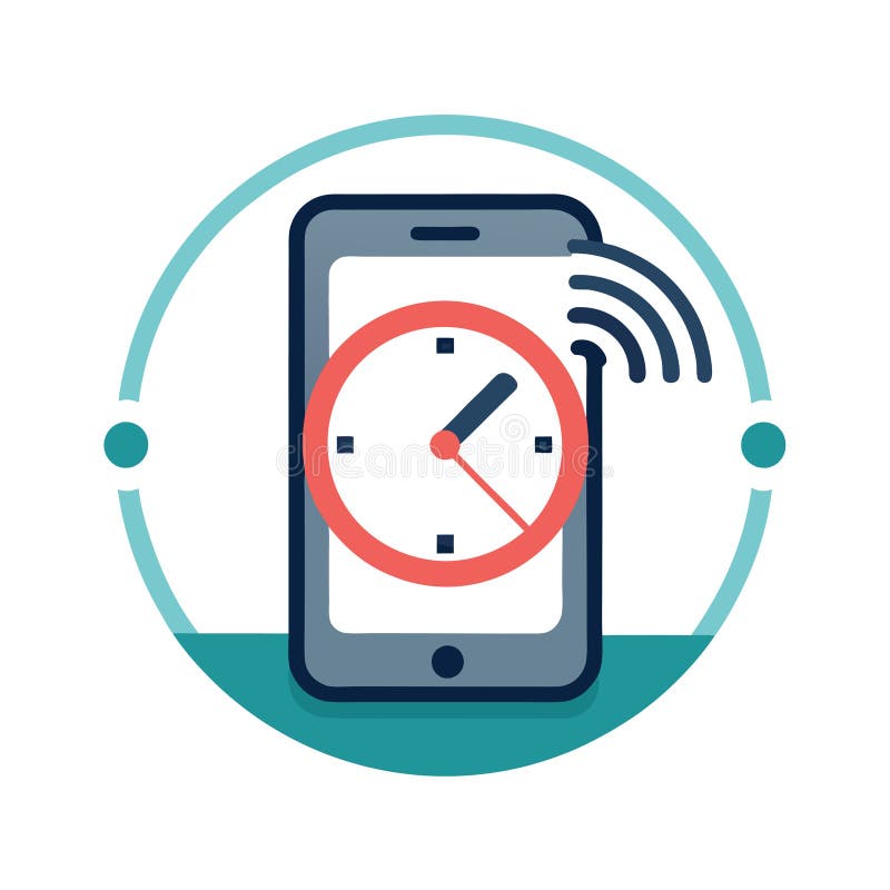 Phone Clock App Icon, Scheduling Notification, Mobile Productivity ...