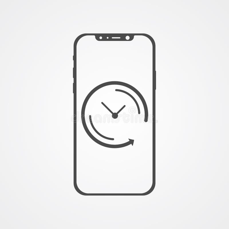 Phone with Clock Vector Icon Sign Symbol Stock Vector - Illustration of ...