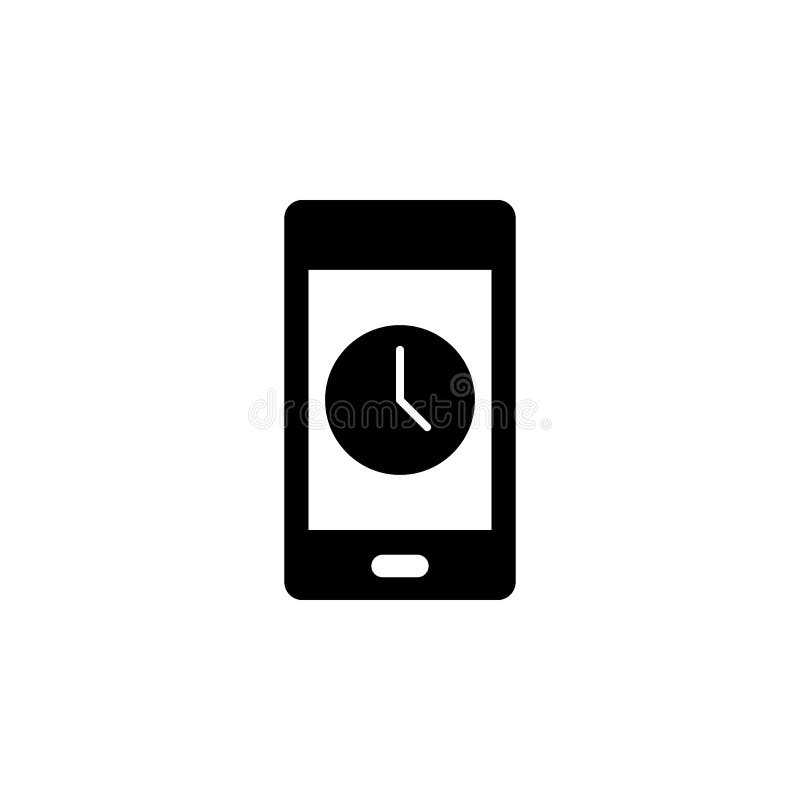 Phone, Clock, Time Vector Icon. Simple Element Illustration from UI ...