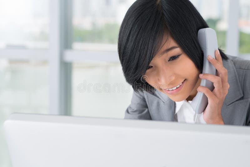On the phone stock image. Image of consultant, lovely - 32523763