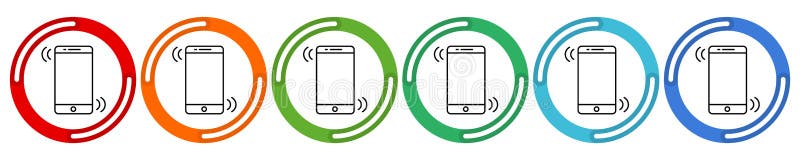 Phone Collection. Vector 6 Colors Option Icon. Vector Illustration Flat ...