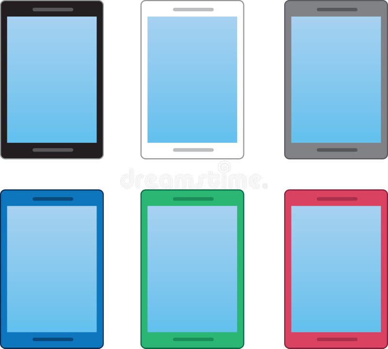 Mobile Phones Front and Back Stock Illustration - Illustration of back ...