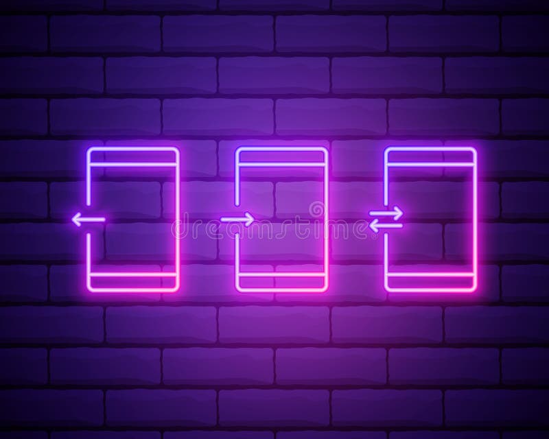 Phone Communication Line Icon Neon Laser Lights Incoming And Outgoing