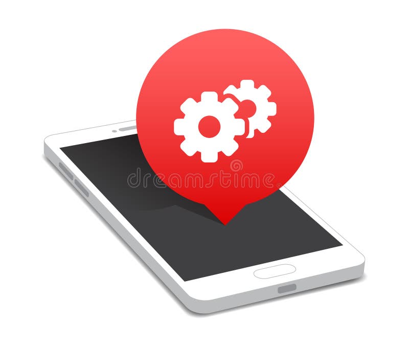 Phone Configuration, Support & Update Icon Bubble Stock Vector ...