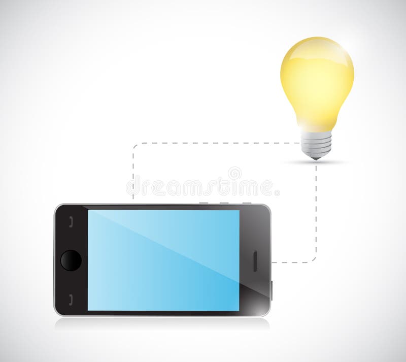 Phone Connection. Light Bulb Idea Electronic Stock Illustration ...