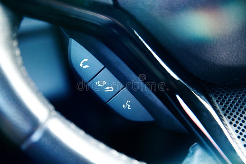 Phone Control Panel at the Steering Wheel Stock Photo - Image of ...