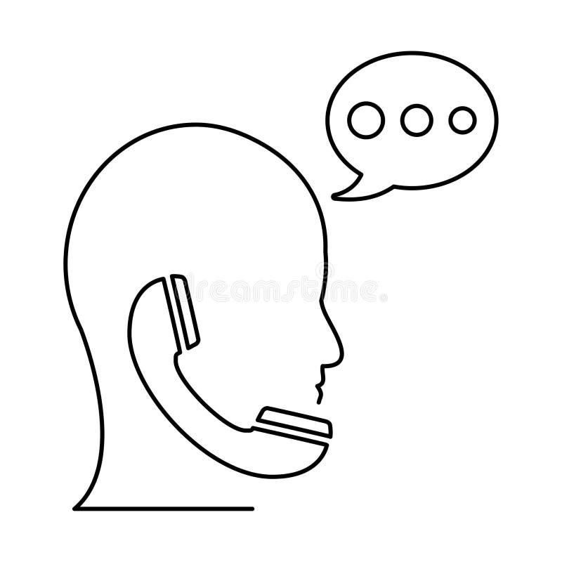 Phone Conversation Icon in Outline Style Stock Vector - Illustration of ...
