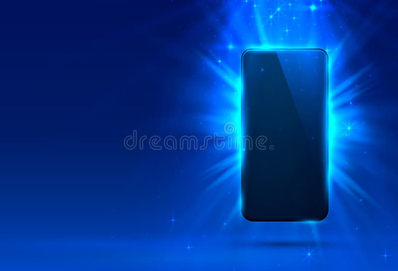 Phone Cover Blue Color Design Modern Background. Stock Vector ...