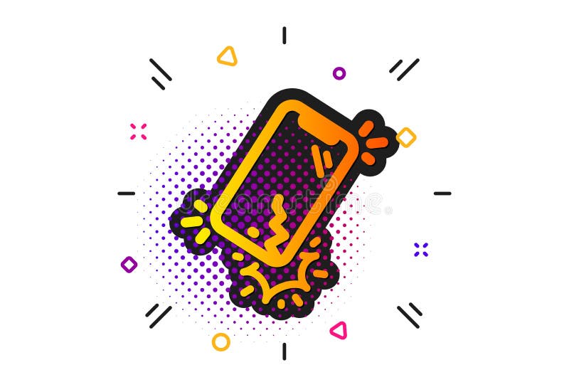 Smartphone Broken Icon. Phone Crack Sign. Mobile Device. Vector Stock ...
