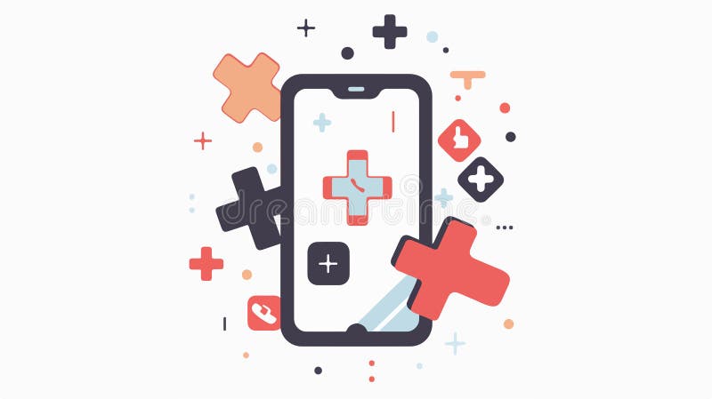 Creative Phone Icons with Cross Symbol Vector Illustration Stock Vector ...