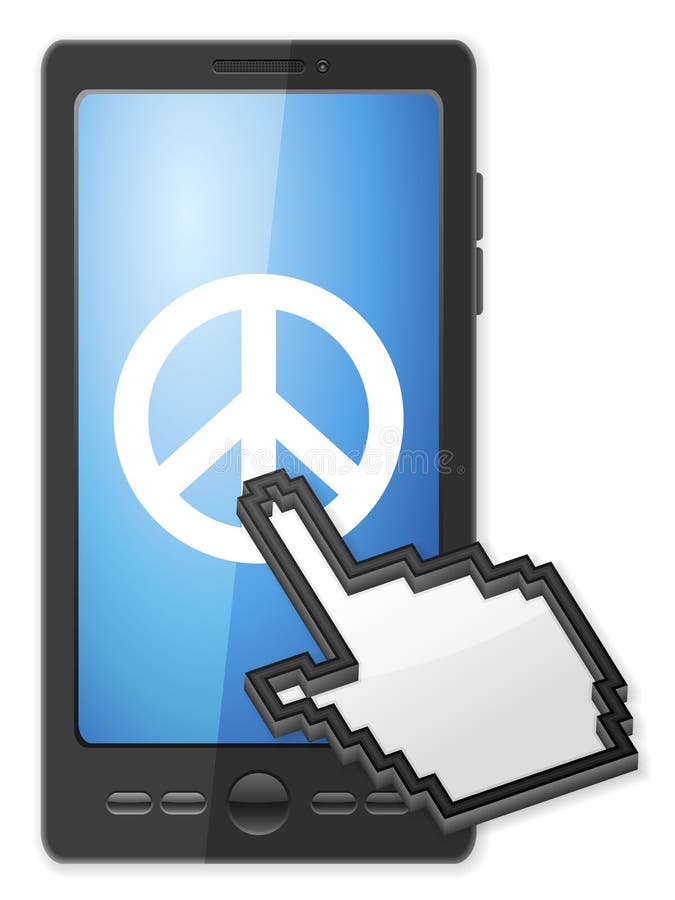 Phone Cursor and Peace Symbol Stock Vector - Illustration of cursor ...