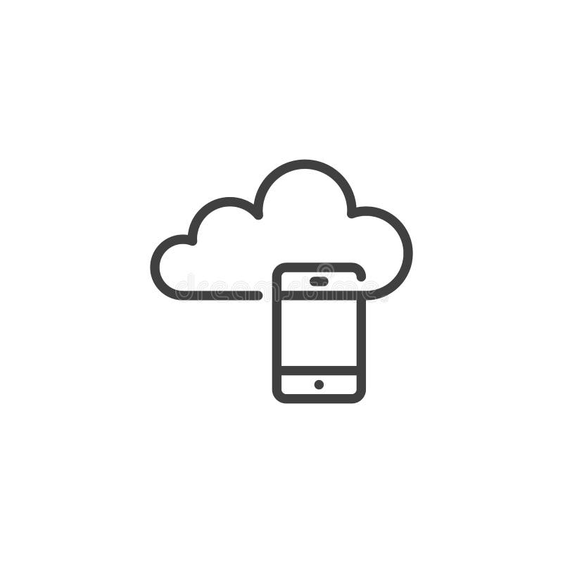 Phone data cloud line icon stock illustration. Illustration of logo ...