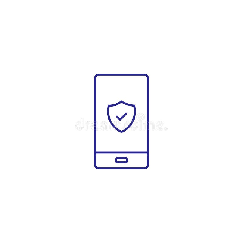 Phone Data Encryption Privacy Line Icon. Password Security Technology ...