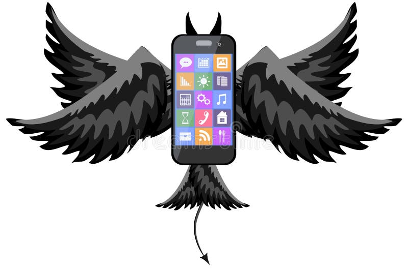 Smartphone devil stock vector. Illustration of icon, monster - 55193500