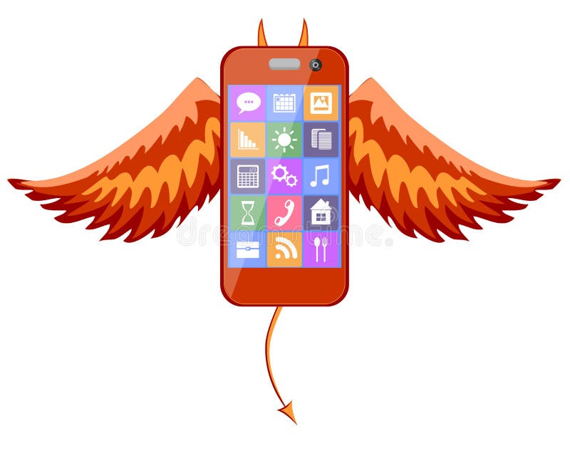Smartphone devil stock vector. Illustration of icon, monster - 55193500