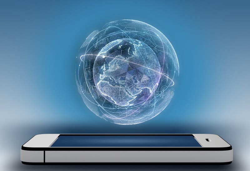 Phone and Digital Globe Surrounded by a Virtual Stock Photo - Image of ... Phone and Digital Globe Surrounded by a Virtual Stock Photo - Image of ...
