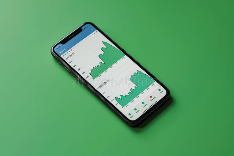 Phone Displaying a Graph of a Stock Market Stock Image - Image of ...