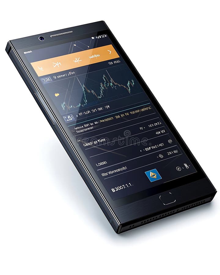 A Phone Displaying a Stock Market Graph Stock Image - Image of data ...