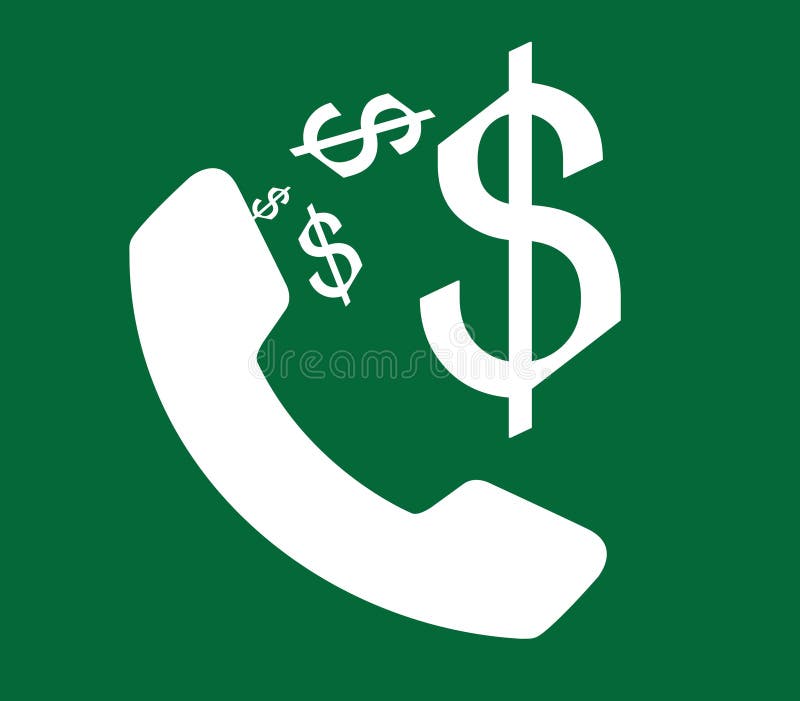 Phone and Dollar Sign Icon stock illustration. Illustration of commerce ...