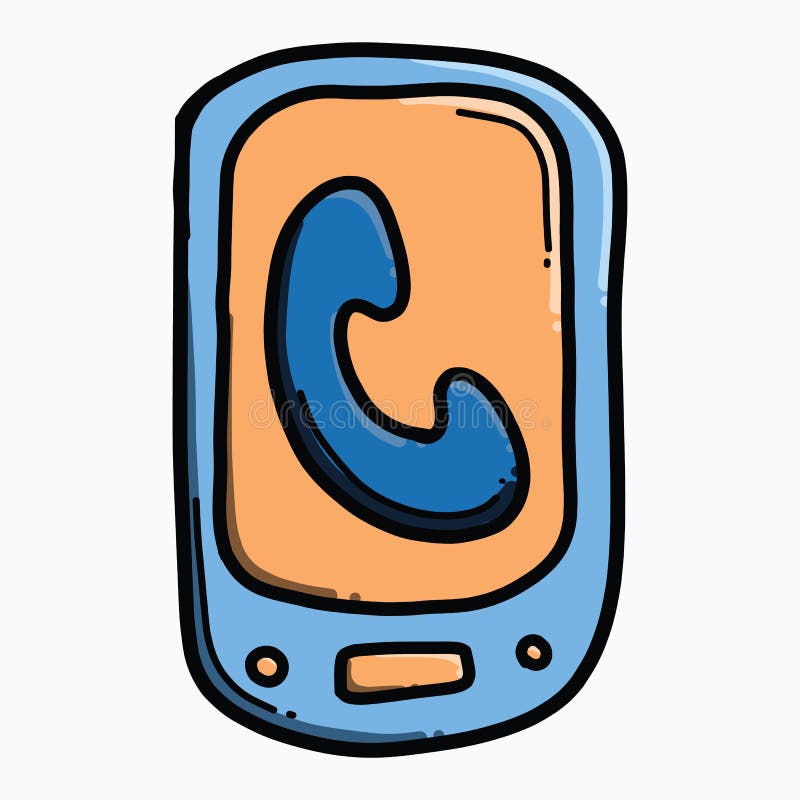 Phone Doodle Color Vector Icon. Drawing Sketch Illustration Hand Drawn ...