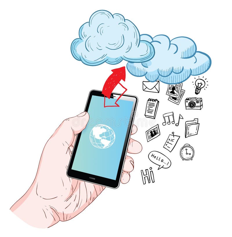 Phone Doodle Set. Hand-drawn Vector Illustration Stock Vector ...