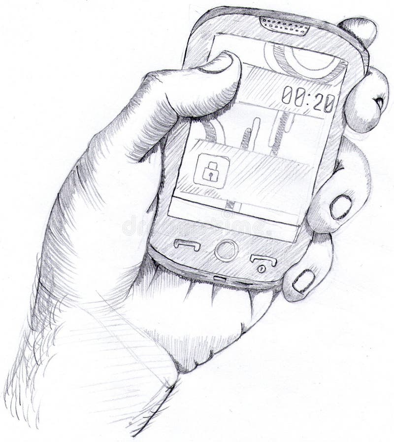 Phone drawing stock illustration. Illustration of phone - 21577622