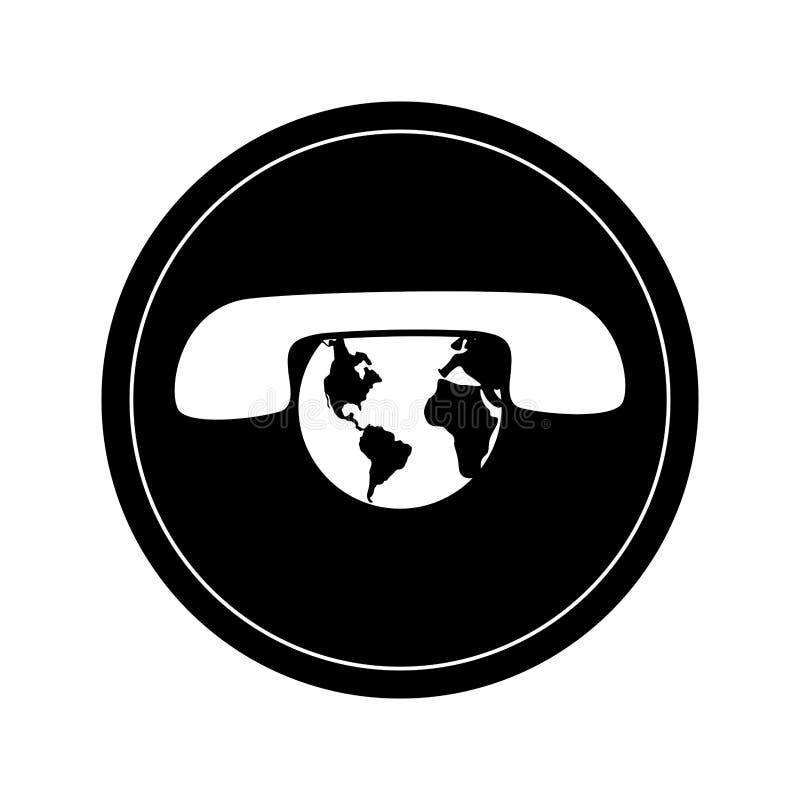 Phone with earth stock vector. Illustration of icon - 133518397
