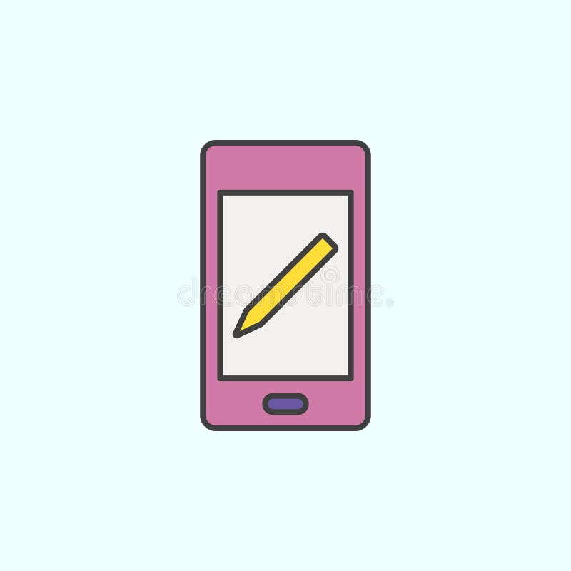 Phone, Edit, Pencil Color Vector Icon, Vector Illustration Stock ...