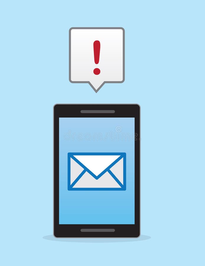 Phone Email Notification stock vector. Illustration of receive - 46211228