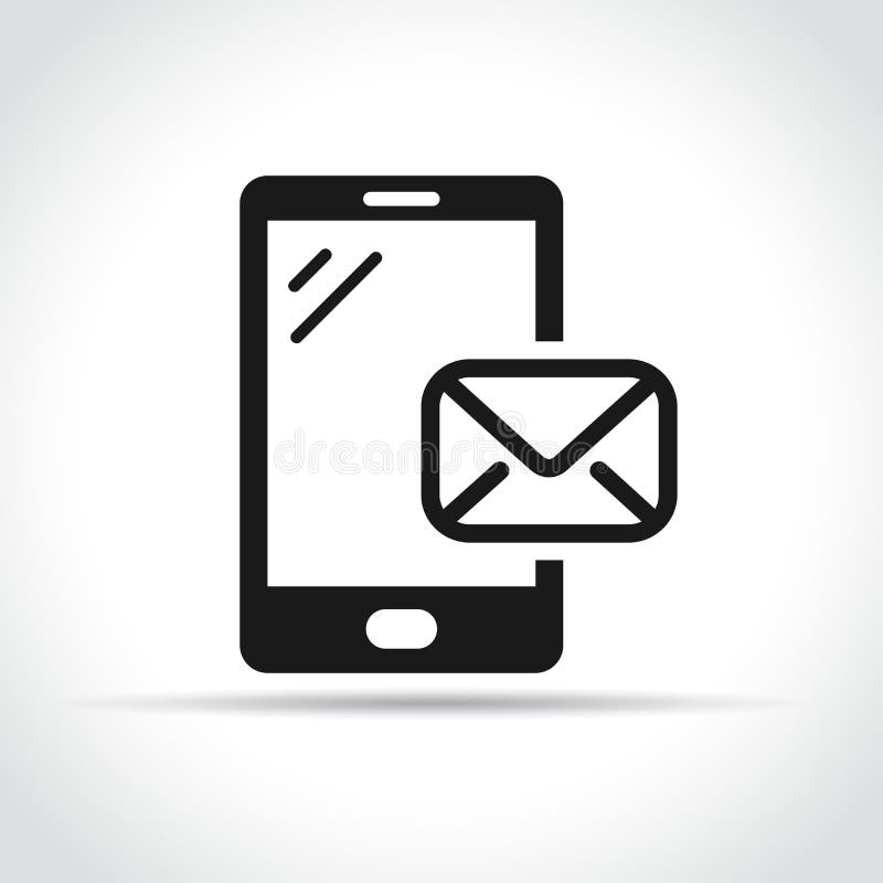 Phone with Envelope Icon Concept Stock Vector - Illustration of icons ...