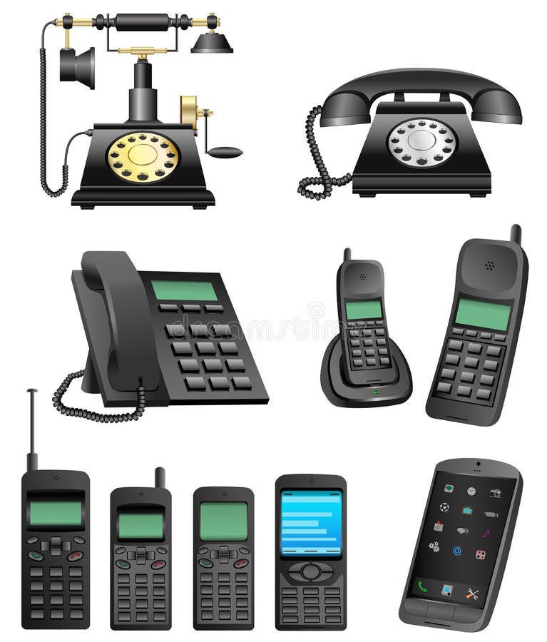 Phone evolution stock vector. Illustration of call, radio - 25449561