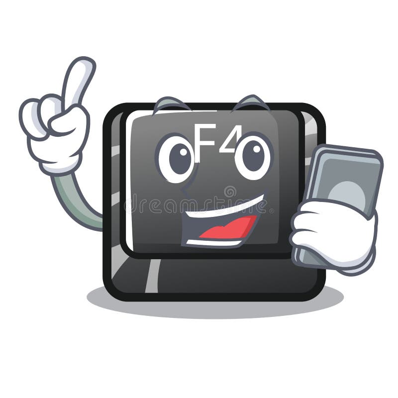 With Phone F4 Button Installed on Cartoon Keyboard Stock Vector ...