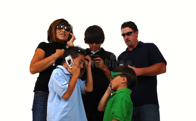 Phone Family stock photo. Image of three, boys, messaging - 6238554