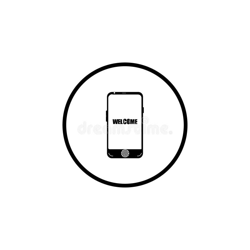 Phone Finger Scanning Authentication Icon in Circle Stock Vector ...