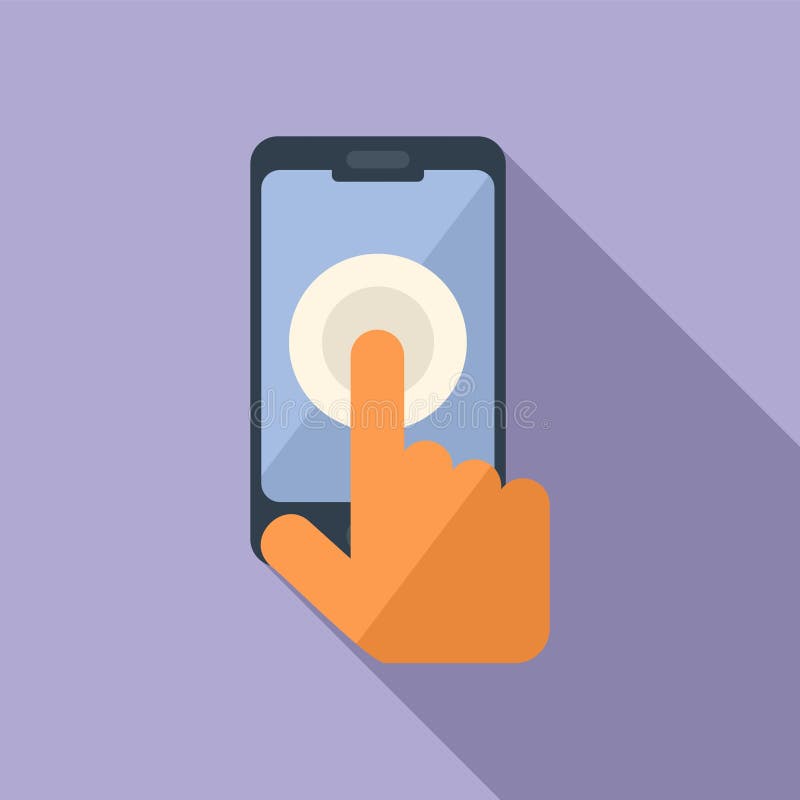 Phone Finger Touch Icon Flat Vector. Using App Stock Vector ...