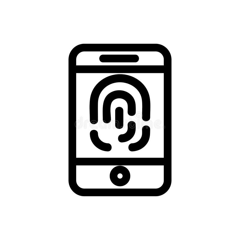 Phone Fingerprint Icon Vector. Isolated Contour Symbol Illustration ...